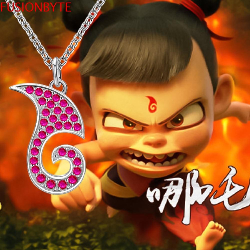 Fusionbyte Ne Zha 2 สร้อยคอ,ฟิล์มการ์ตูน Rhinestone Flame Mark คอ,น่ารักจี้เครื่องประดับ Shiny ...