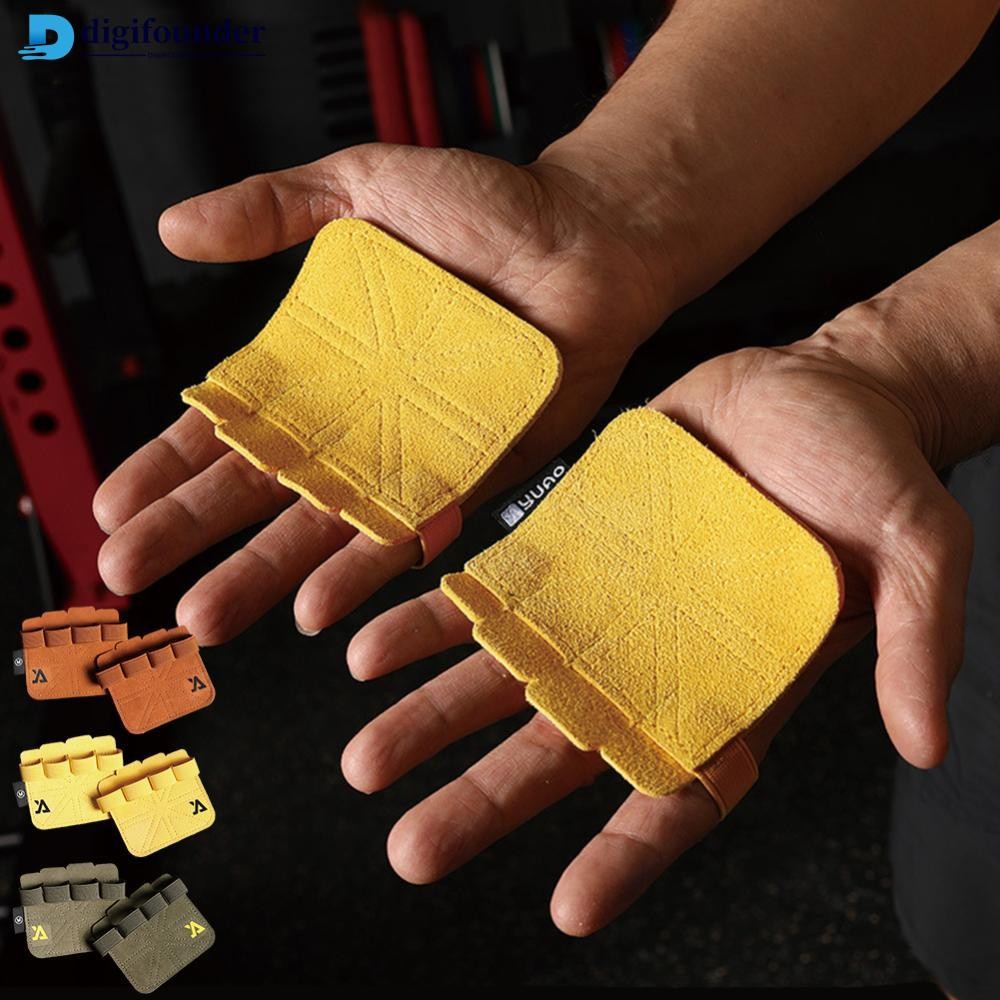 DGF 1 คู่ Four-Finger Fitness Cowhide ถุงมือ Anti-Slip ทนต่อการสึกหรอยก ...