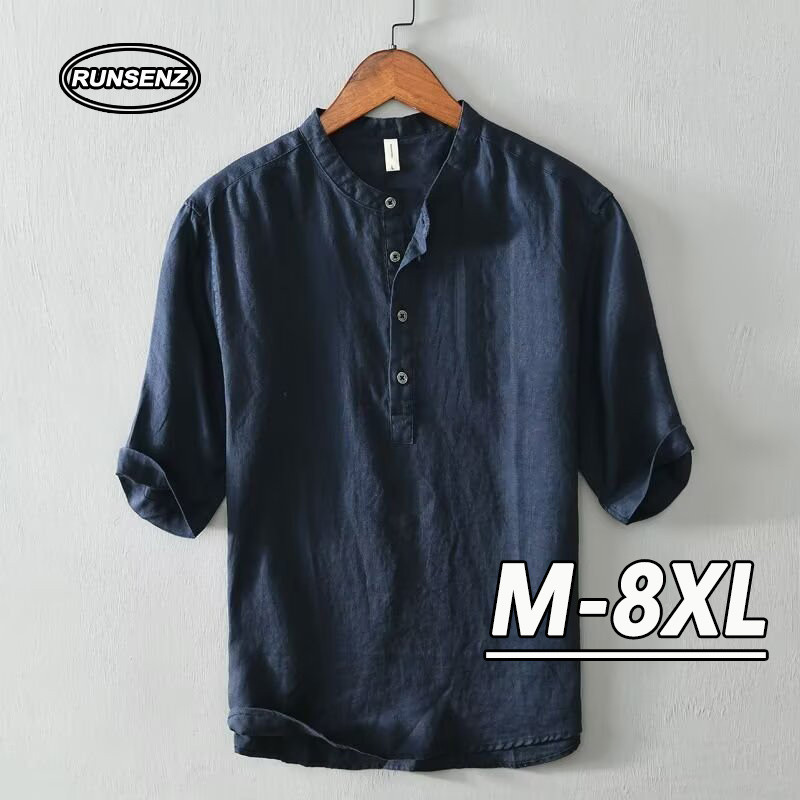 M-8xl ญี่ปุ่น Basic เสื้อโปโลผู้ชาย Plus ขนาด Top Plain Casual หลวมแขนสั้นเสื้อยืดขนาดใหญ่ ...