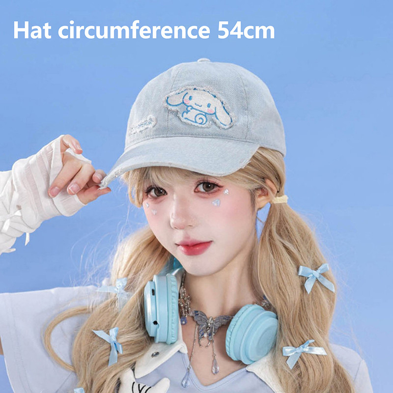 # Anth Beauty# Sanrio Hello Kitty Denim Baseball Cap Kuromi Melody ...