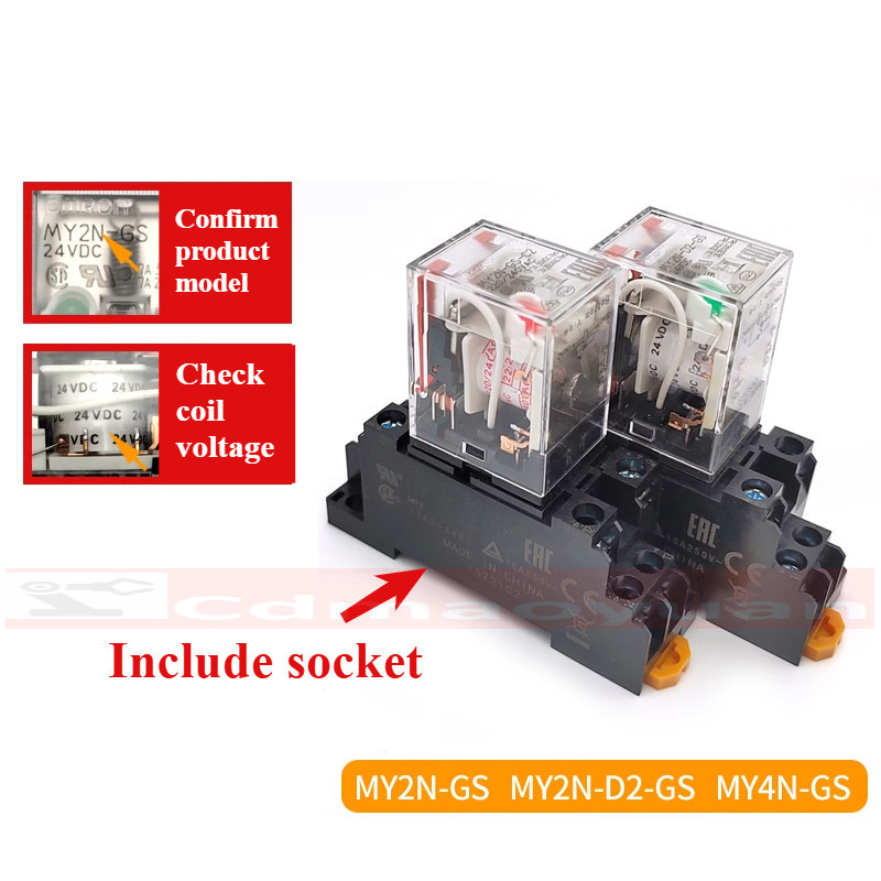 รีเลย์ Omron MY2N-D2-GS MY4N-D2-GS MY2N-CR-GS MY4N-CR-GS MY2IN-GS MY4IN-GS | Shopee Thailand