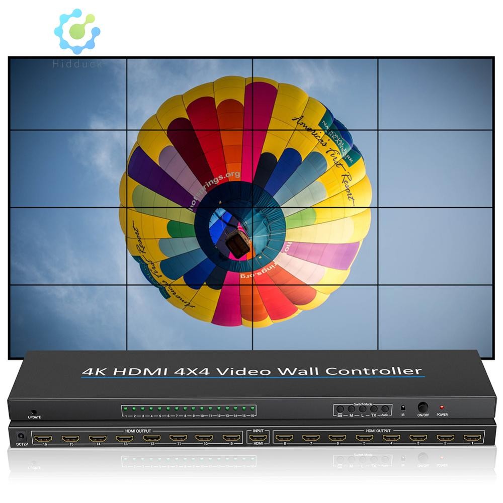 4k HDMI 4x4 Video Wall Controller 24 โหมดจอแสดงผล Video Wall Processor ...