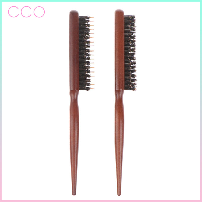 【CCO 】 Salon Comb Hair Teasing Brush Handle Back Comb Natural Boar ...