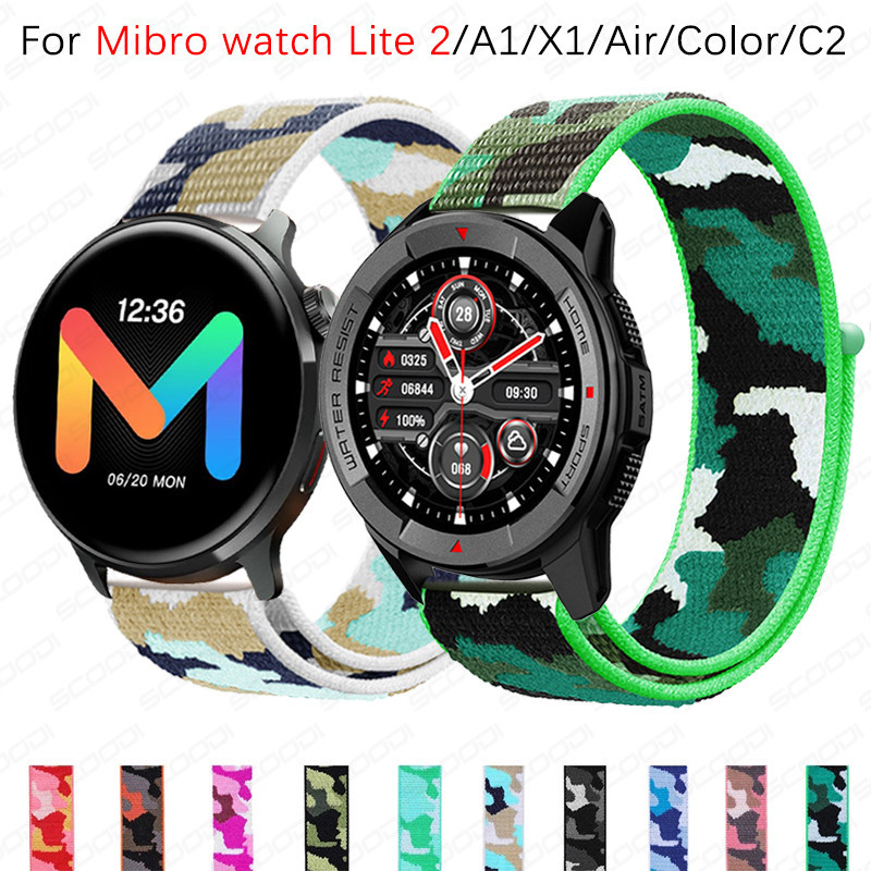 สายรัดไนลอนลายพรางสําหรับนาฬิกา Mibro Lite 2 / C3 / A2 / A1 / X1 / Air ...