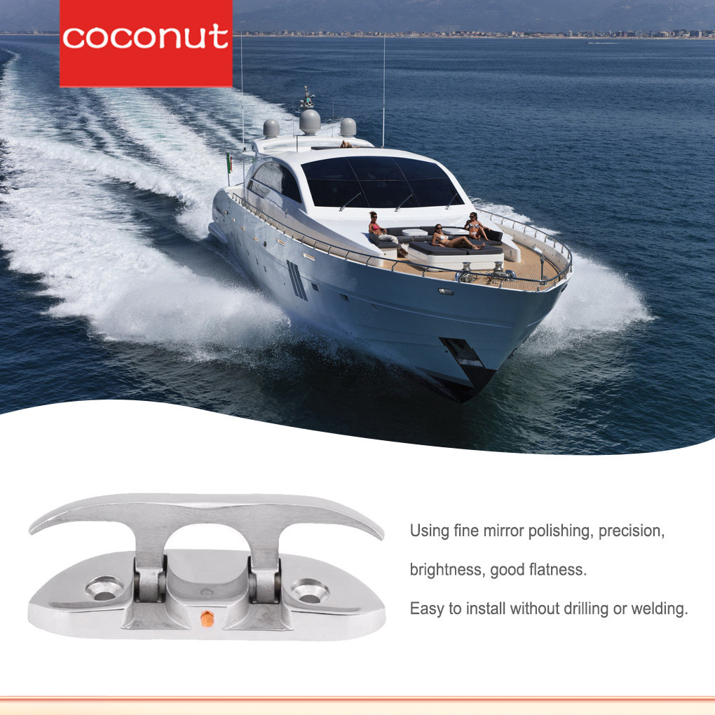 【Coco 】 เรือยอชท ์ สแตนเลสพับDock CleatขัดCleats 4.5 นิ ้ วเรือคายัคแบบ ...