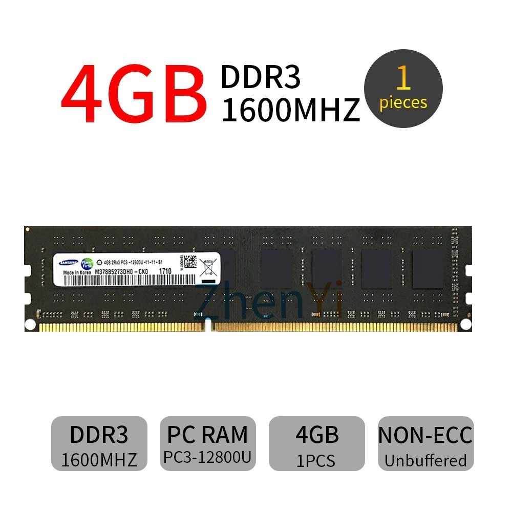 Samsung 4GB DDR3 1600Mhz PC3-12800U 2Rx8 240Pin DIMM Desktop MEMORY ...