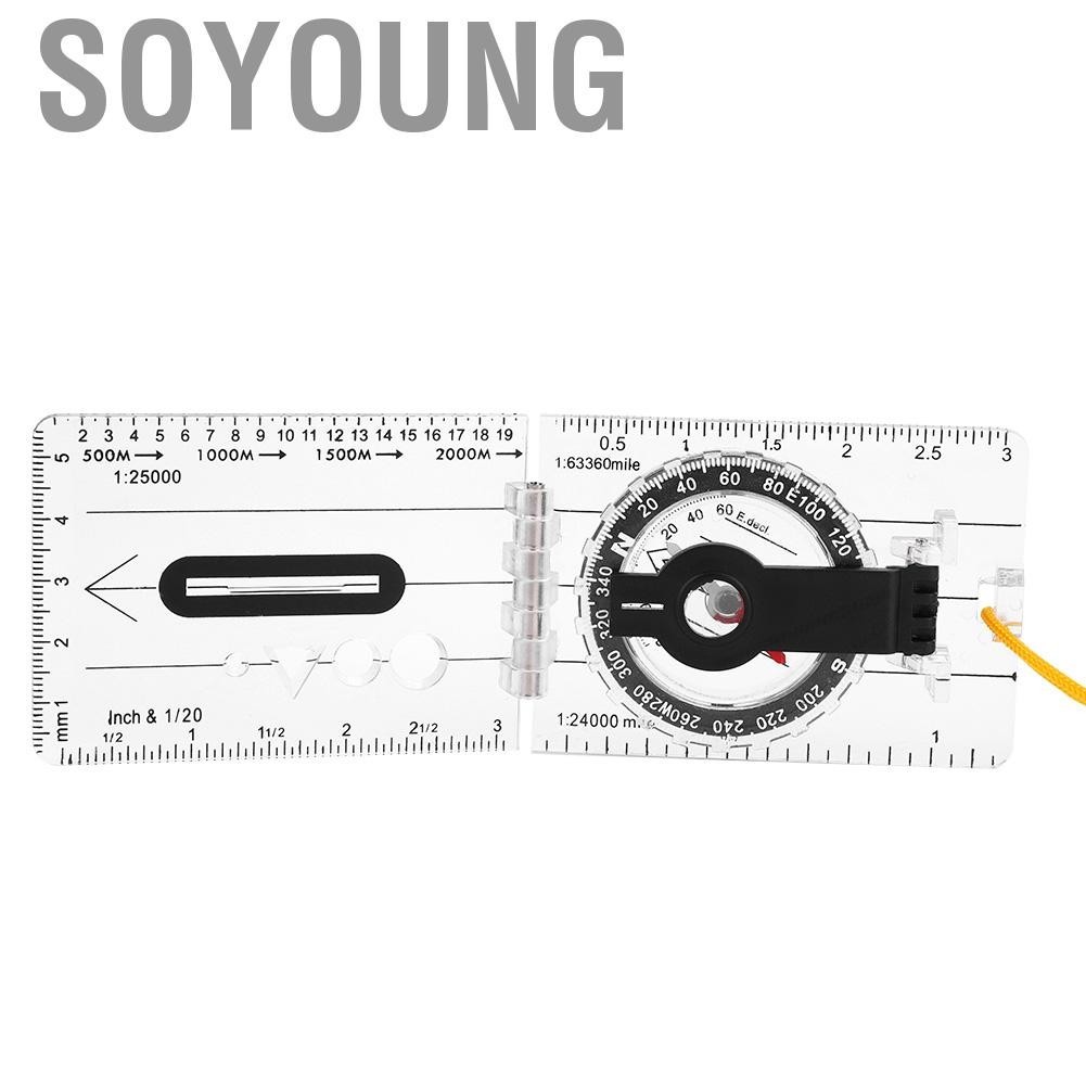 Soyoung Compass Map Scale Ruler Lightweight Transparent Acrylic Mapping ...