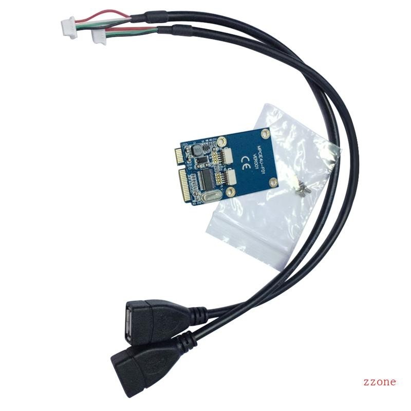 Zzz Mini PCI-E เป็นอะแดปเตอร์ USB คู่ mPCIe ถึง 5 พิน 2 พอร์ต USB2 0 ...