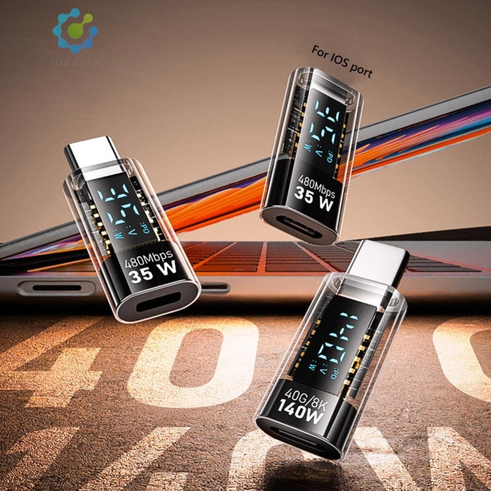 อะแดปเตอร ์ Type C ถึง C PD140W USB4.0 40Gbps Type C Power Meter Tester ...