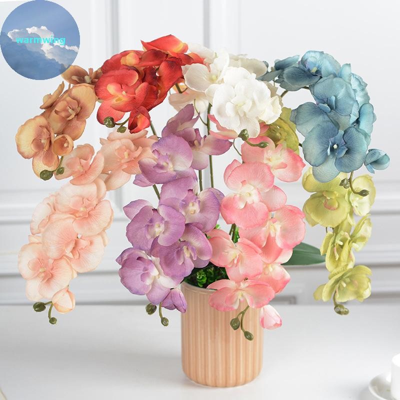 Warmwing 8-Heads ผีเสื้อประดิษฐ์ Orchid ปลอม 3D Phalaenopsis ดอกไม้จําลอง Real Touch พืชงาน ...