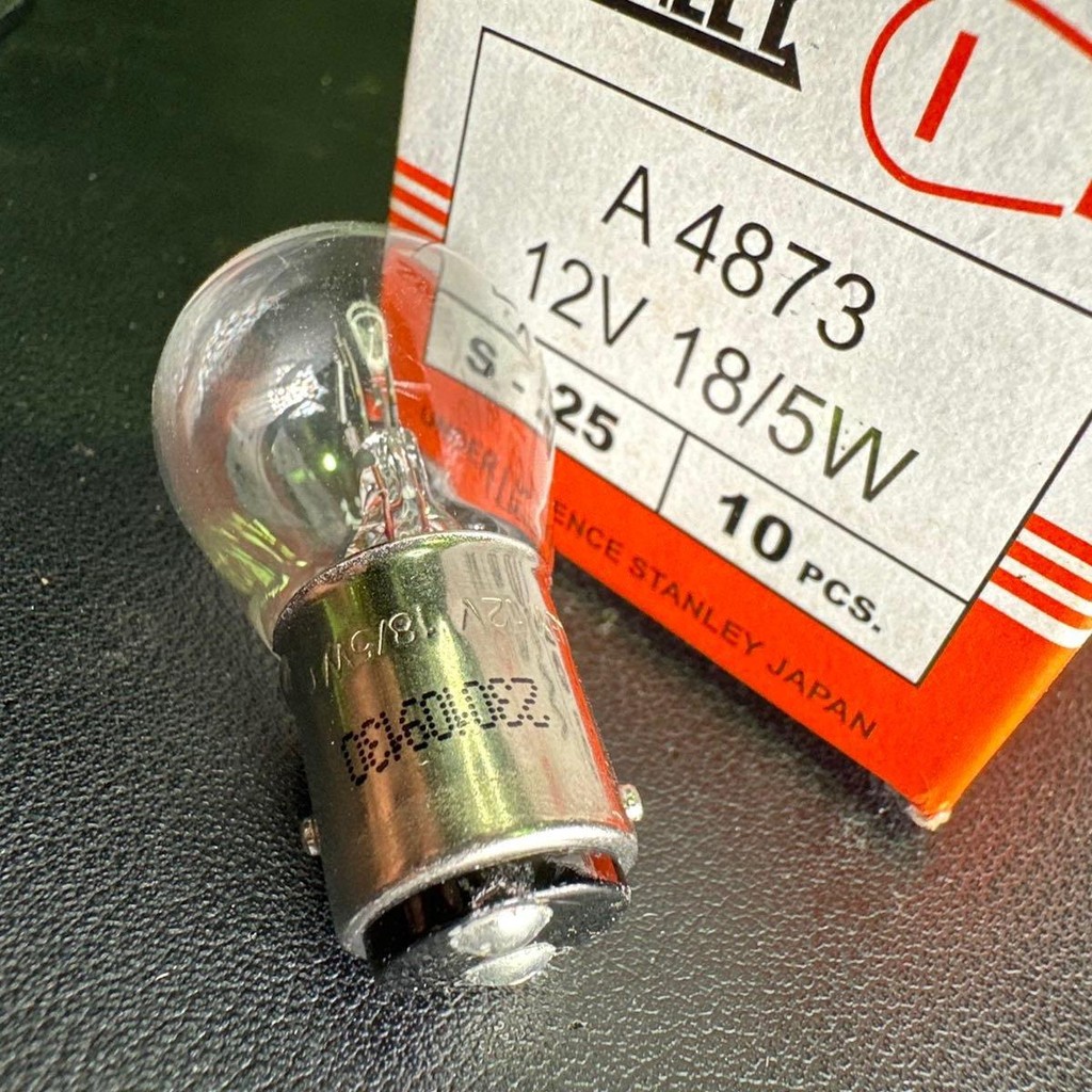 (ยกกล่อง10หลอด)หลอดไฟท้าย STANLEY 12V 18/5W หลอดไฟท้ายมอเตอร์ไซค์ ...