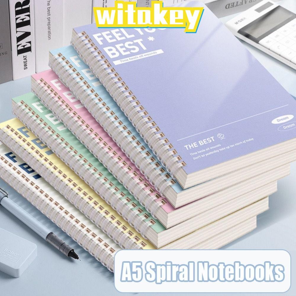 Witakey 60แผ่น/หนังสือ Notepad, สี A5 Spiral Notebooks, คุณภาพสูง Perforated หน้าแนวนอน Line ...