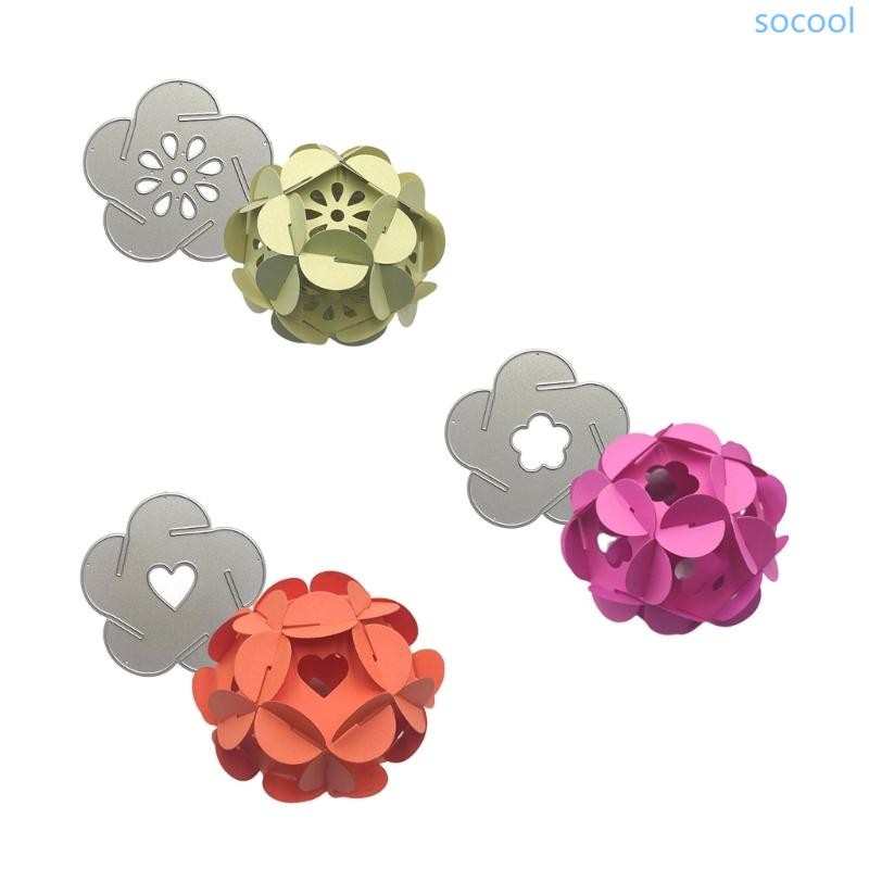 Soc * 3D ดอกไม้โลหะตัดตายการ์ดลายนูน DIY อัลบั้มรูปแม่แบบแม่พิมพ์ตกแต่ง ...