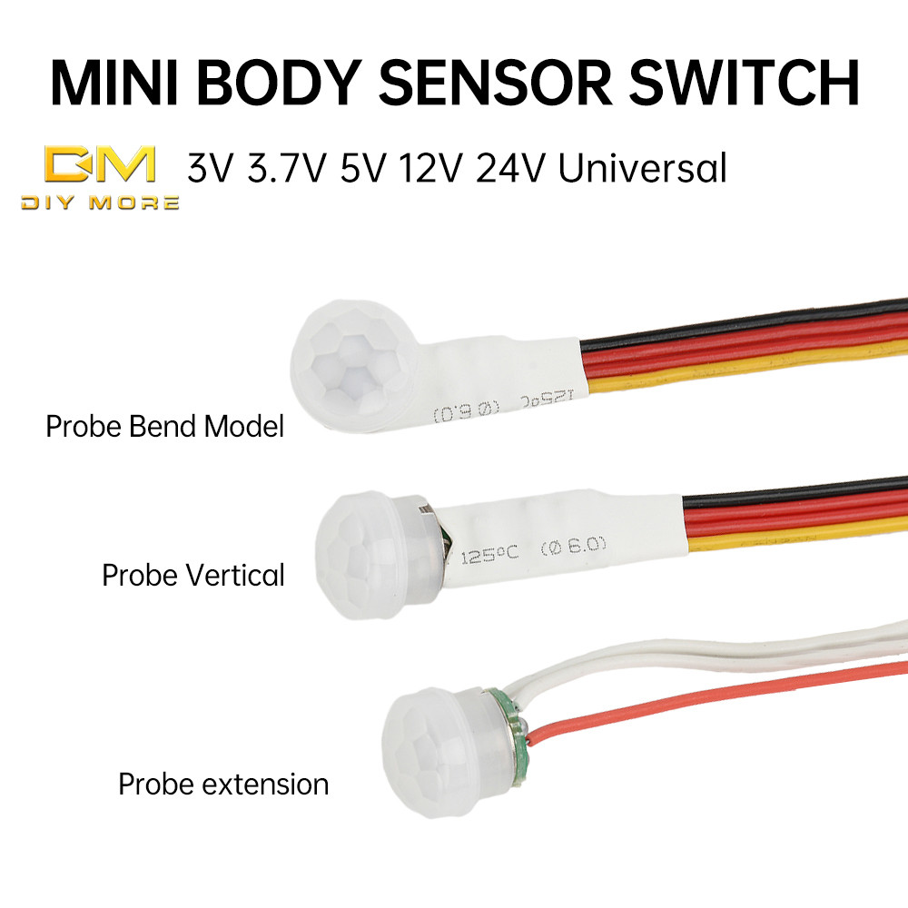 Diymore DC 3-24V Body Sensor สวิทช์ Mini Motion PIR Pyroelectric อินฟราเรด Body Motion Sensor ...
