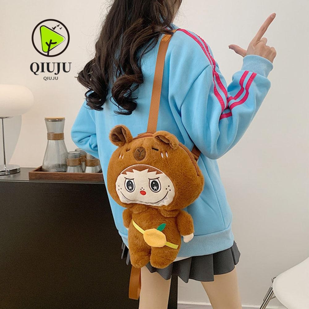 กระเป๋าเป้สะพายหลังตุ๊กตา QIJU Labubu, การ์ตูนน่ารัก Kuromi กระเป๋านักเรียน, ตุ๊กตาความจุขนาด ...