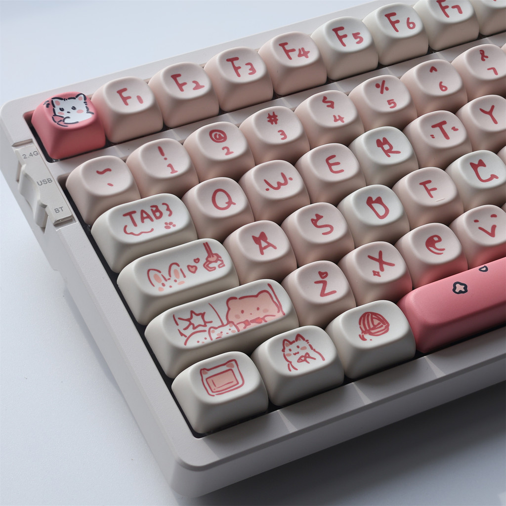 ปุ่มกดคีย์บอร์ด Meow Mechanical Keyboard Keycaps MOA ความสูง 139 คีย์ ...