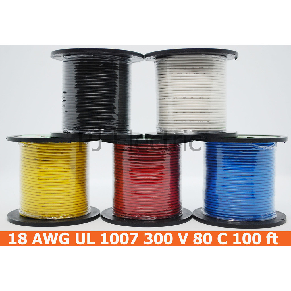 สายไฟอ่อน 18 AWG ( UL1007 ) ใช้สำหรับเชื่อมต่อภายในอุปกรณ์อิเล็กทรอนิกส์และอุปกรณ์ไฟฟ้าทั่วไป ...