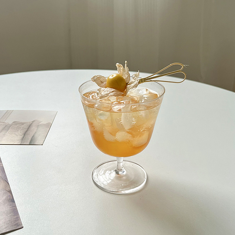 อิน สไตล์ ก oblet ถ้วยแก้วปากกว้างน้ําแข็งอเมริกันลาเต้ถ้วยกาแฟแสงบาง ...