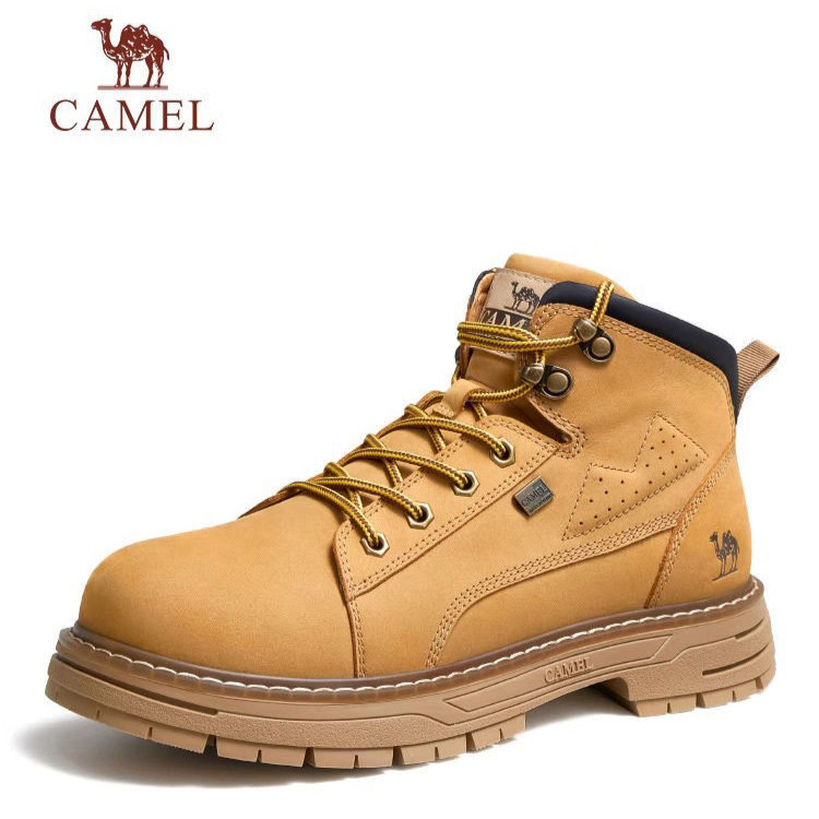 Camel Mens Spring Vintage Martin Boots Low Top Cowhide ทนต่อการสึกหรอ ...
