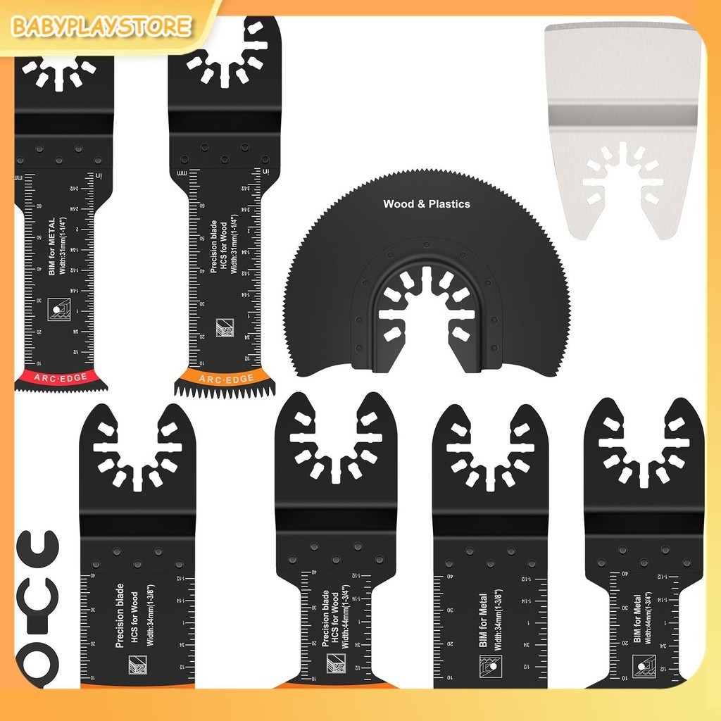 8 ชิ้น Oscillating ใบเลื่อยชุด Bi-Metal Oscillating Multitool ใบมีด ...