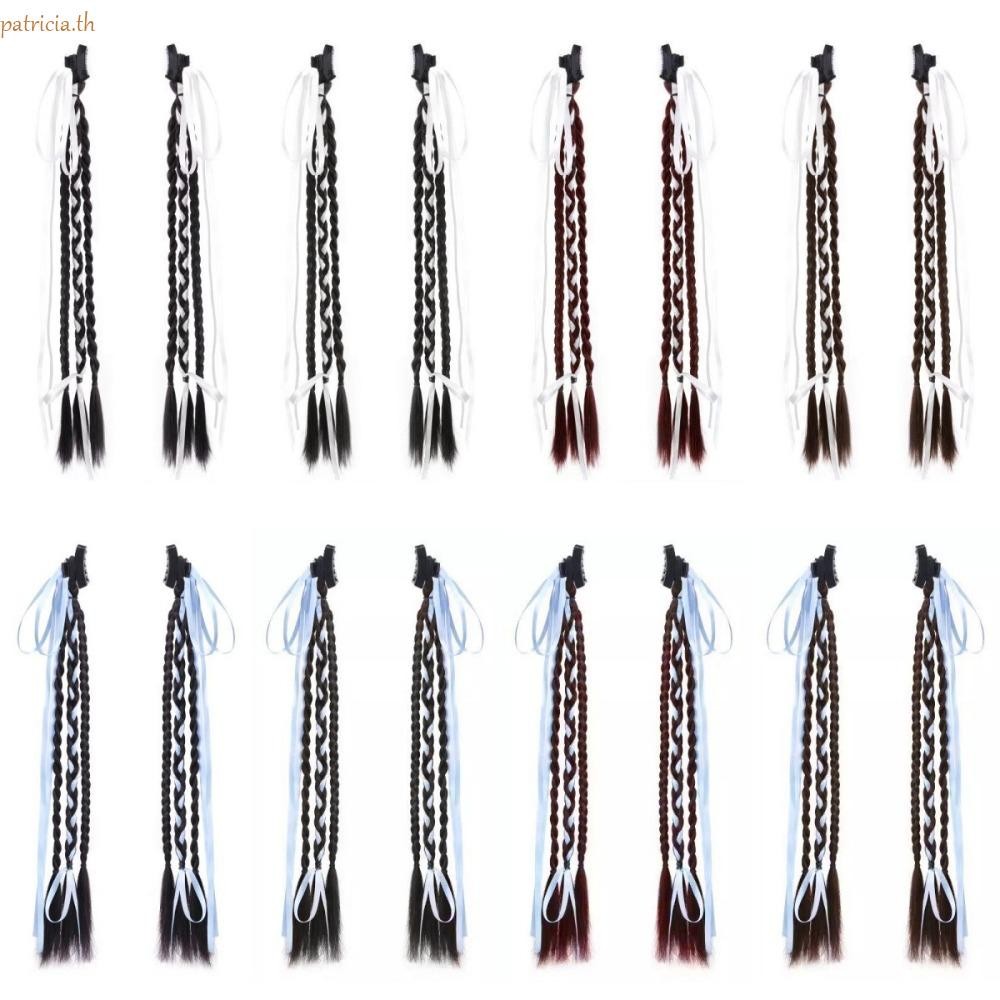 Patria สีขาวสีฟ้าโบว์ผมหางม้า,สไตล์บัลเล่ต์มวยถัก Pony Tail Hairpiece ...