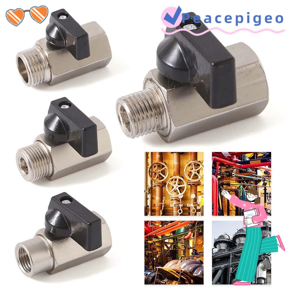 Peacepigeo 1 ชิ้นเครื่องอัดอากาศวาล์ว, 1/8" 1/4 "3/8" 1/2 "เกลียวน้ําน้ํามันแก๊สบอลวาล์ว, เหล็ก ...