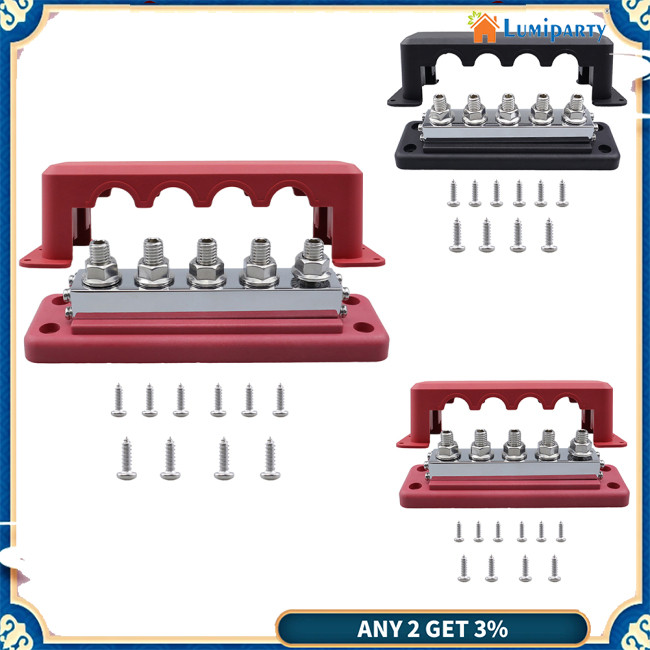 Lumiparty 12V Bus Bar Terminal Block 600A 300V Power Distribution Block ...