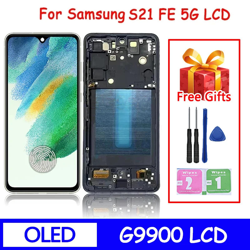 1pcs คุณภาพ OLED สําหรับ Samsung S21 FE 5G G990 G990B G990U G990B/DS ...
