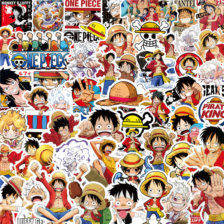 100Pcs/Set One Piece . Luffy Stickers DIY Fashion Decals Doodle ...