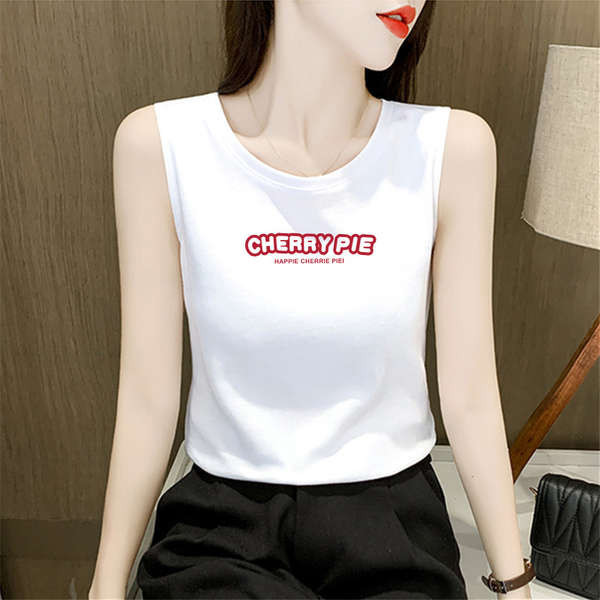 สายเดี่ยวสายฝอ Kamisol kapas hitam dan putih wanita musim panas gaya ...