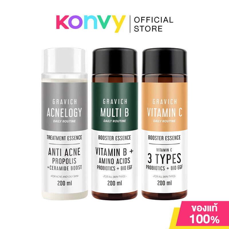 GRAVICH Essence กราวิช เอสเซนส์บำรุงผิว 200ml (Acnelogy/Multi B Amino ...