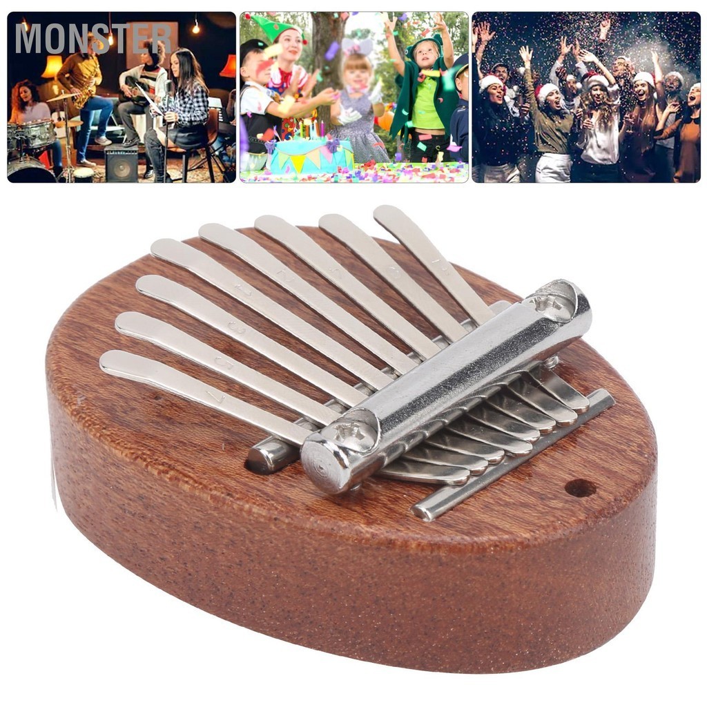 MONSTER เปียโนนิ้วหัวแม่มือขนาดเล็ก Kalimba นิ้วพกพาน่ารักพร้อม 8 ปุ่ม ...