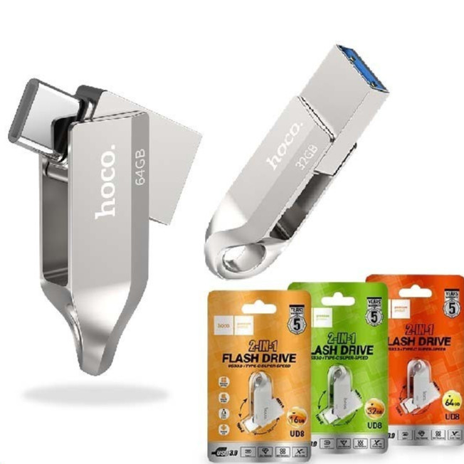 Hoco UD8 แฟลชไดรฟ์ 2in1 แบบ Type-C + USB รองรับการใช้งาน PC / โน้ตบุ้ค ...