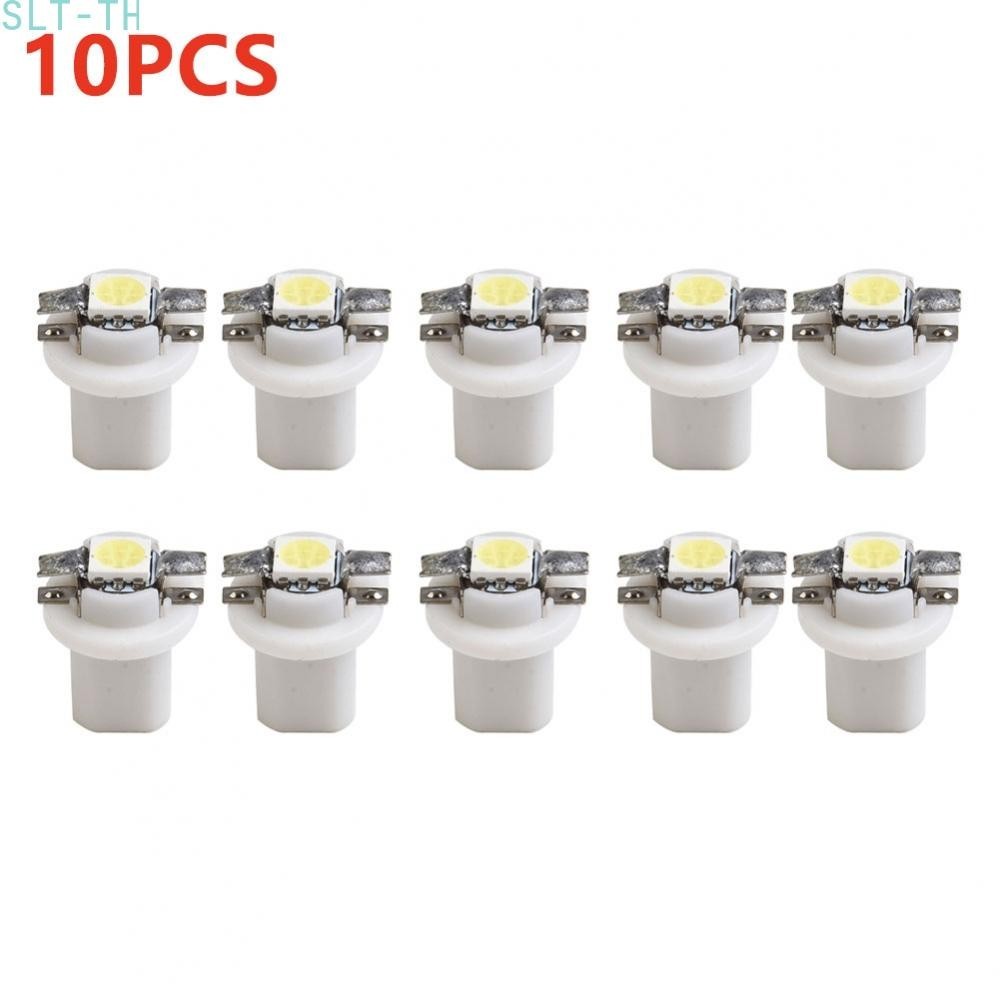 [SLTTH]LED Bulbs 10Pcs 12V DC A/C Panels Replacement T5 B8.5D 5050 SMD ...