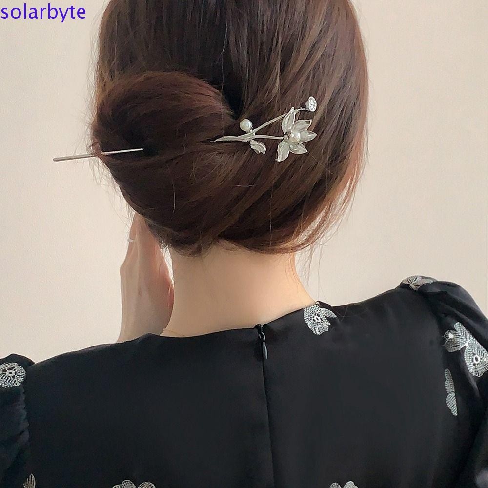 Solarbyte Hanfu ผม Sticks สาวอุปกรณ์เสริมผมโบราณ Headwear ดอกไม้เพิร์ล Cheongsam สไตล์จีน ...