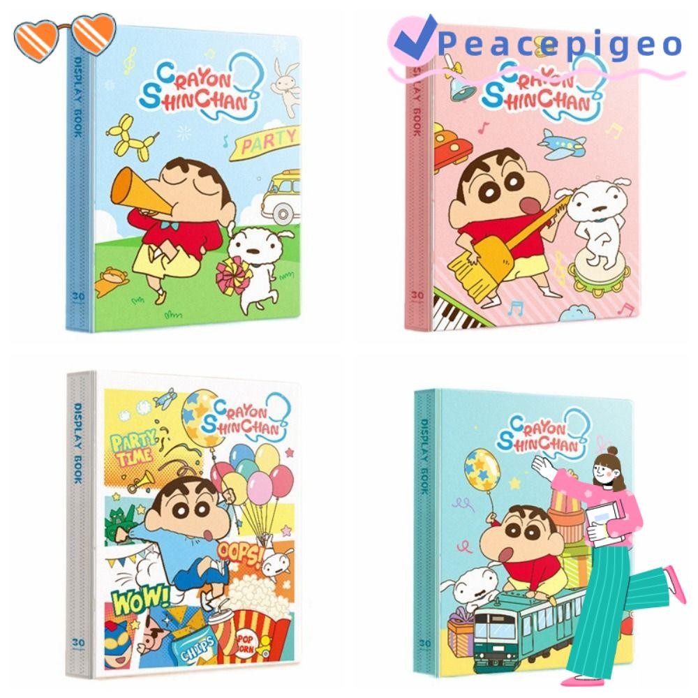 Peacepigeo แฟ้ม A4, ที่เก็บแฟ้มเครยอนชินจัง 30/40/60 หน้า, นักเรียนกระเป๋าเอกสารความจุขนาดใหญ่ ...
