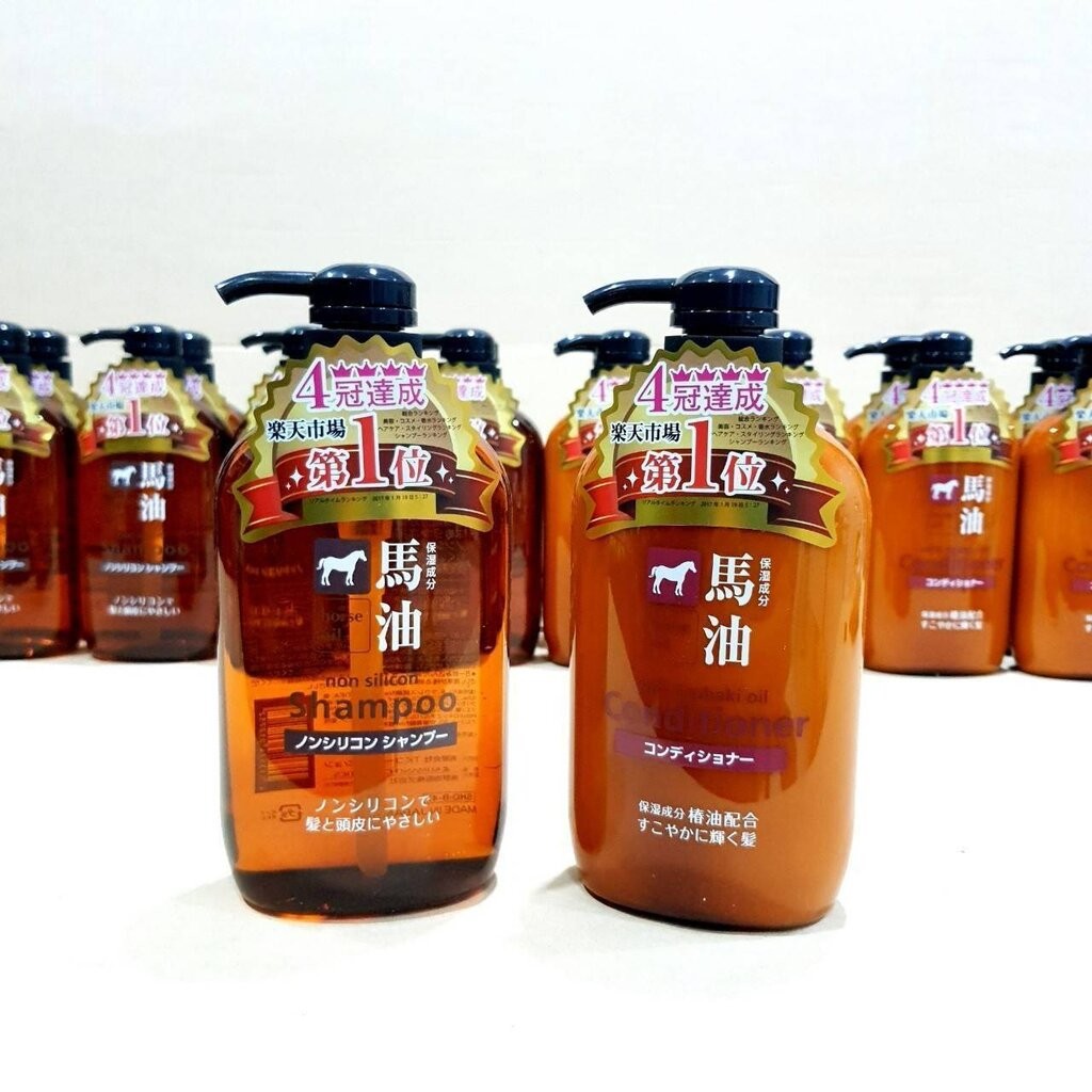 เซตแชมพูและครีมนวด Kumano yoshi horse oil Non silicon shampoo ...
