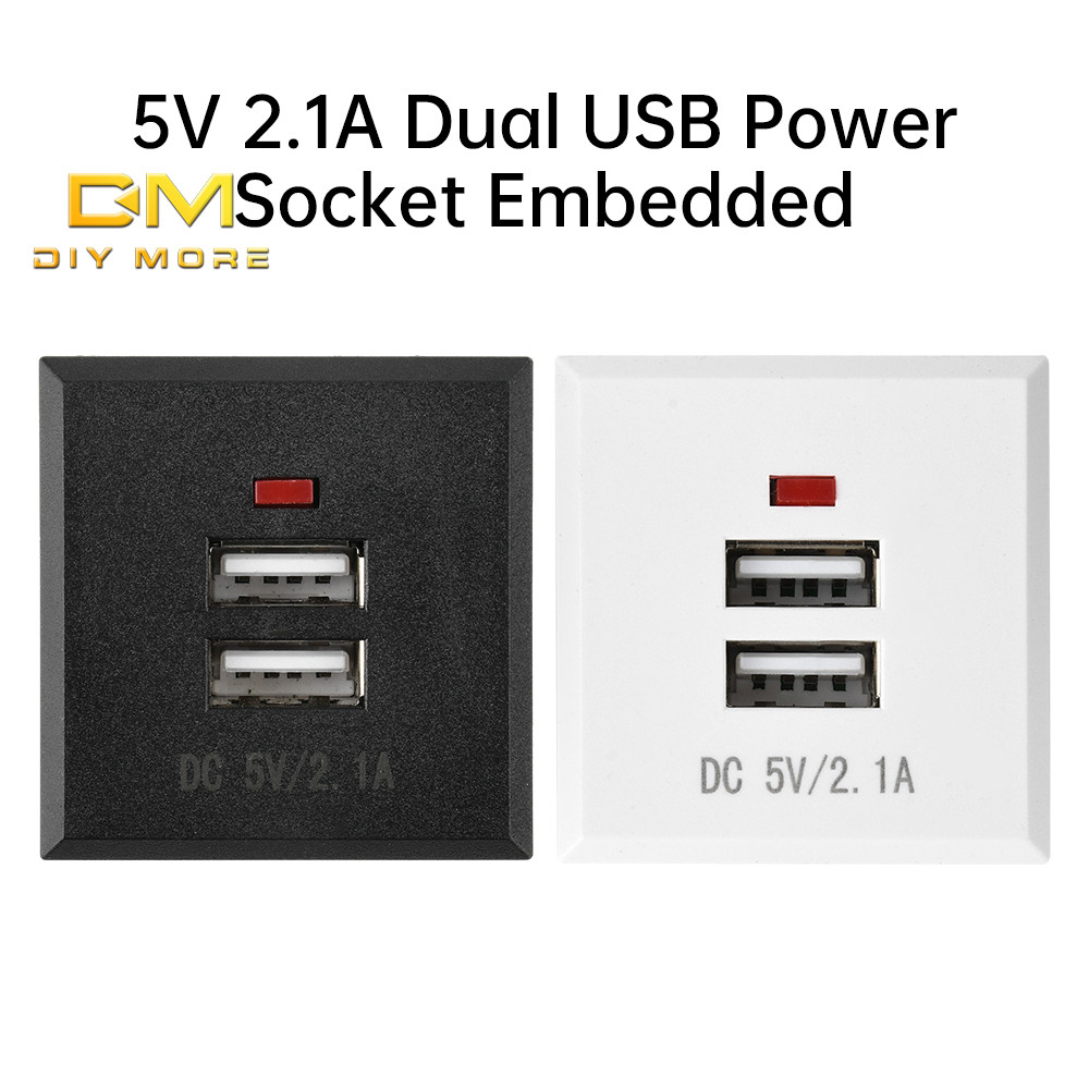 Diymore 5V 2.1A Dual USB Power Socket ฝังเครื่องชาร์จโทรศัพท์มือถือ ...