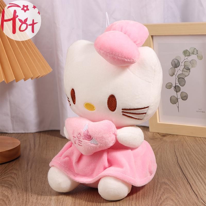 Ge Sanrio Hello Kitty Plus ตุ๊กตาของเล่นหัวใจกอดสีชมพู Kitty แมวการ์ตูน ...