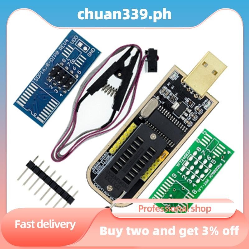Zjth CH341A PCB+ โมดูลโปรแกรมเมอร์ EEPROM Flash BIOS USB โลหะ และคลิปทดสอบ SOIC8 SOP8 สําหรับ ...