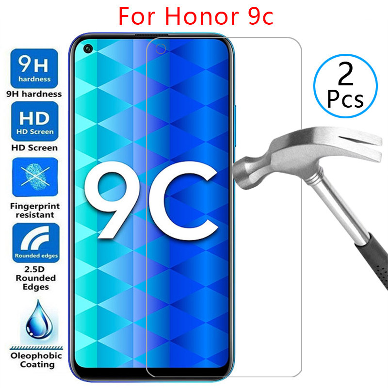 กระจกนิรภัยป้องกันหน้าจอสําหรับ honor 9c กรณีบน honor honor onor honor honor honor 9 c c9 6.39 ...