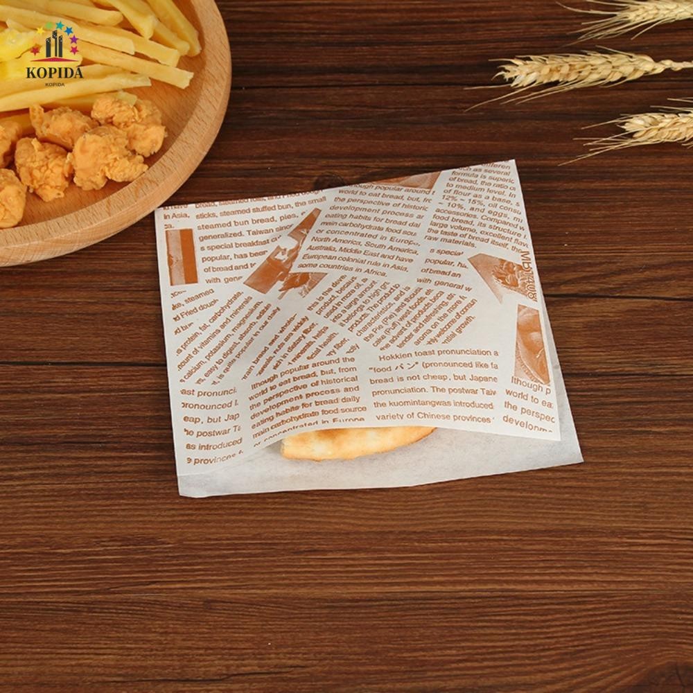 Willis 100 ชิ้นแซนวิช Wrappers,สแควร์ 15x15 ซม.สามเหลี่ยมเปิดกระดาษคราฟท์,อุปกรณ์ครัวพิมพ์ ...