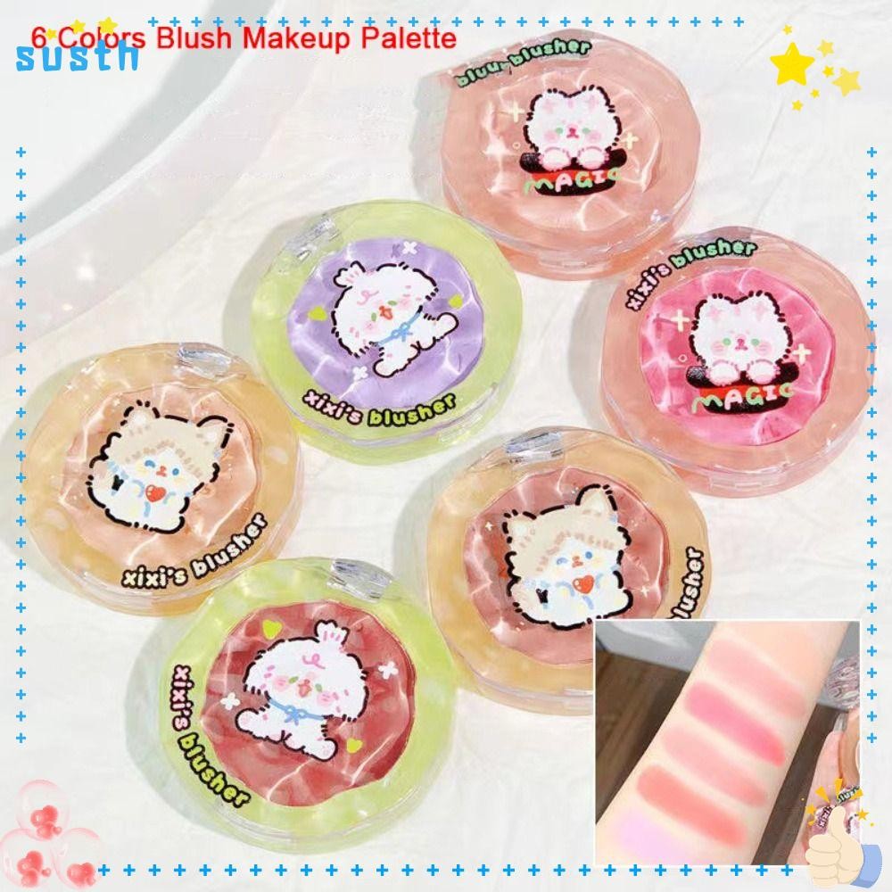 Susth Blush Palette, Long Lasting 6 สี, Natural Waterproof Matte Cheek ...