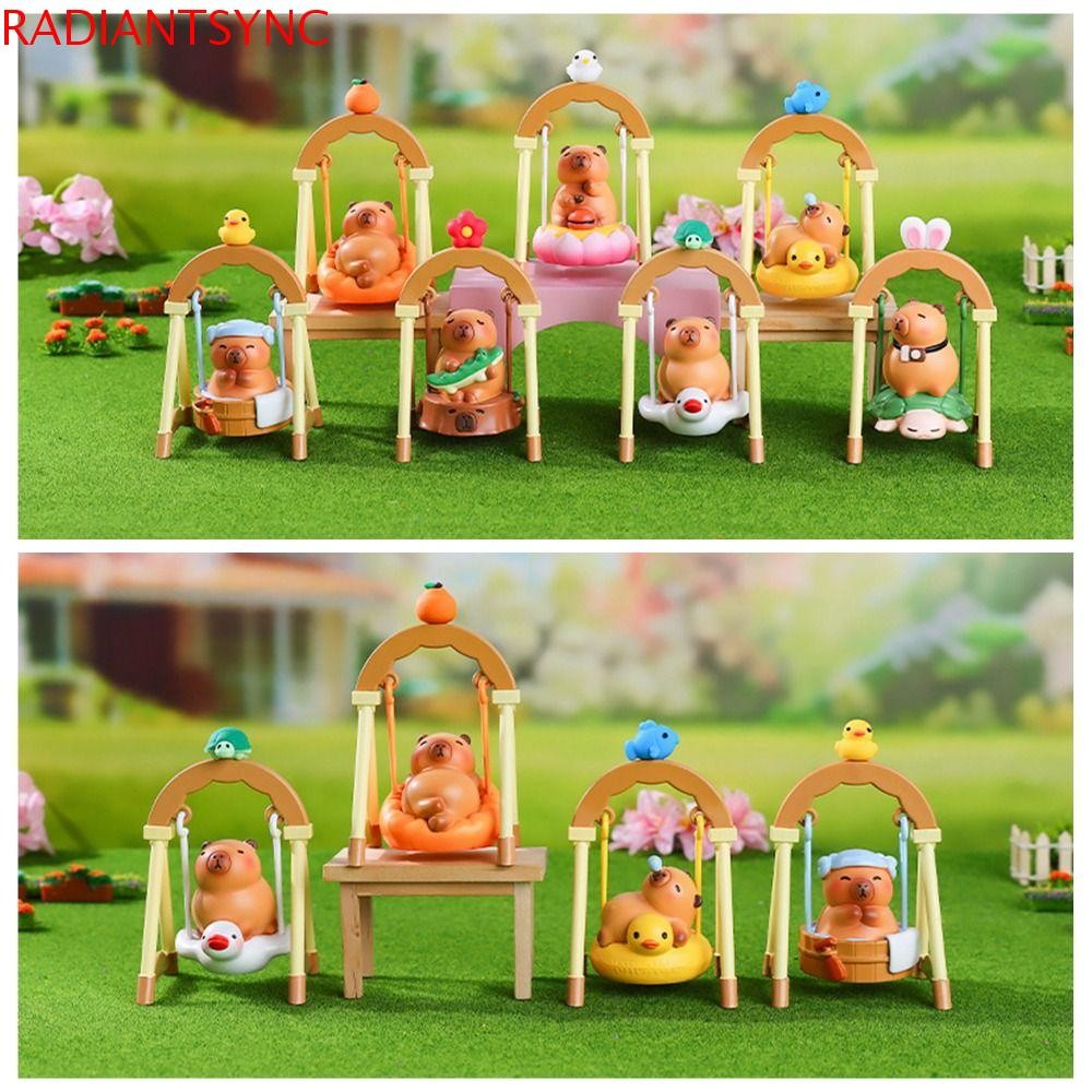 Radiantsync Capybara อะนิเมะรูป, แกว่งนอนนั่ง Capybara รูปของเล่น, อาบน้ําประณีตสุ่มประเภท ...