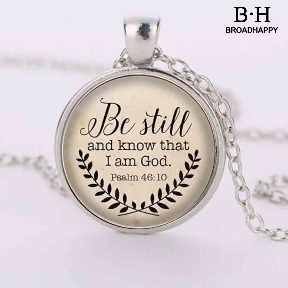 [COD]♥Bible Psalm Verse สร้อยคอยังคงและรู้ว่าผม am God จี้ผู้หญิง ...