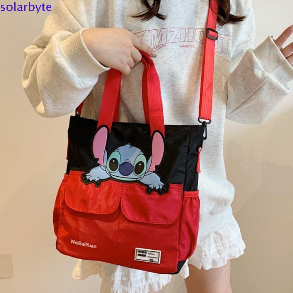 Solarbyte กระเป๋าผ้าใบการ์ตูน, กระเป๋าสะพาย Stitch Kuromi ความจุขนาดใหญ่, กระเป๋าถือเรียบง่าย ...