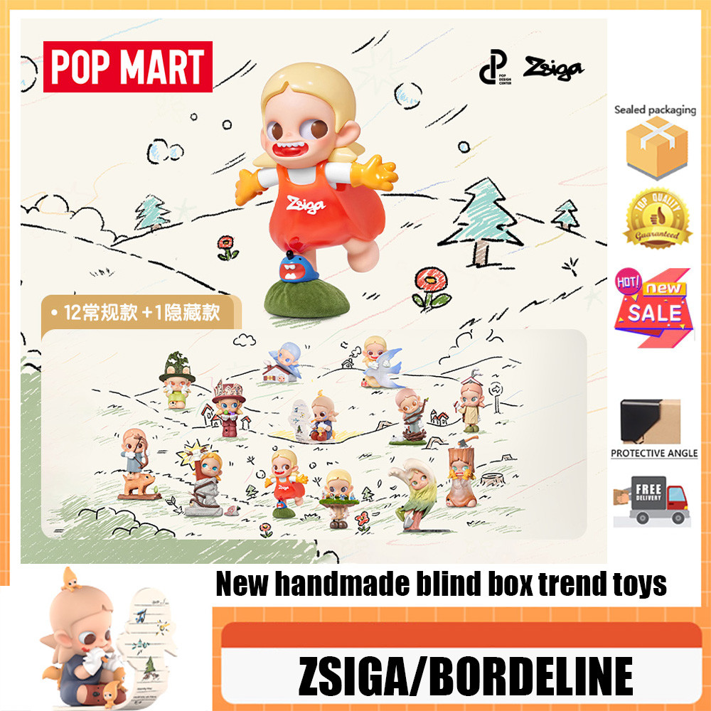Pop MART Zsiga POP MART Zsiga Zsiga Walking Along the Line Series รูป Mystery กล่องอินเทรนด์ของ ...
