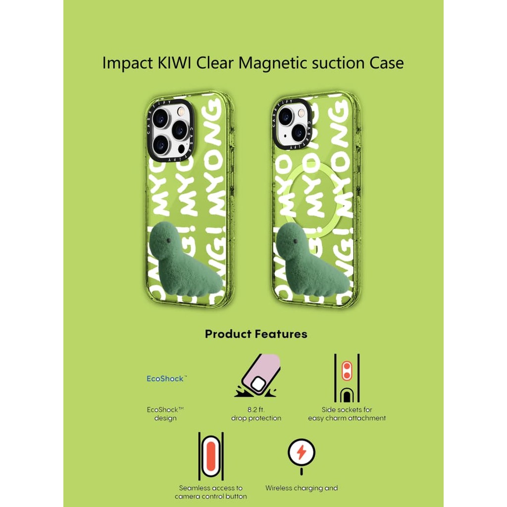 Casetify X Green caterpillar Case KIWI แม่เหล็กดูด Hard อะคริลิค ...