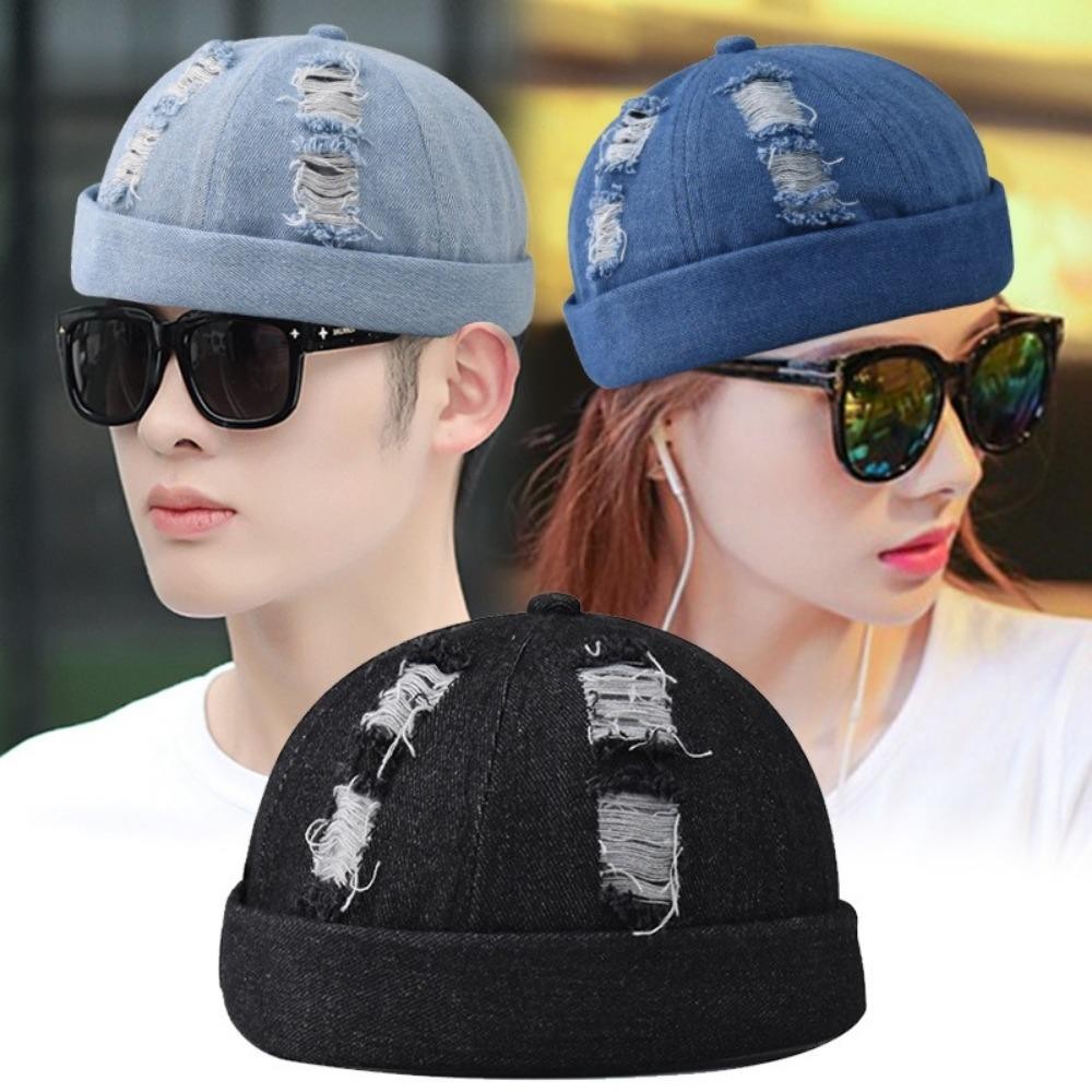 หมวกบีนนี่ห่วง ROSE, Brimless Dome Docker Sailor Biker หมวก, แฟชั่นหมวก ...