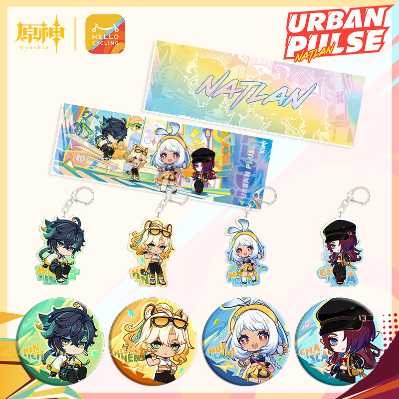 Hello CYCLING X Genshin Impact Game Merch Kinich Mualani Chasca Xilonen ...